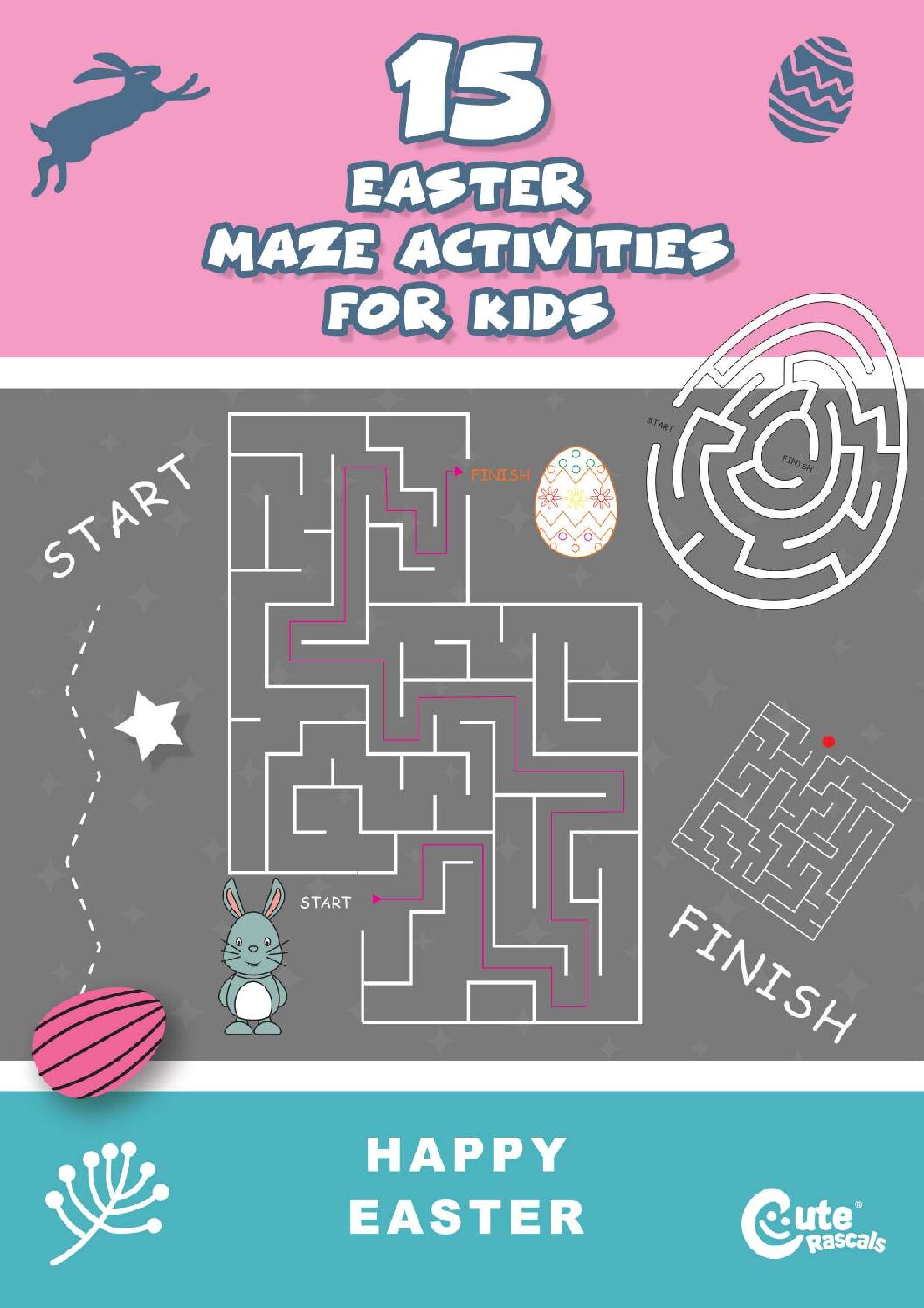 Easter Maze Worksheets for Kids - Free Printable for Preschoolers
