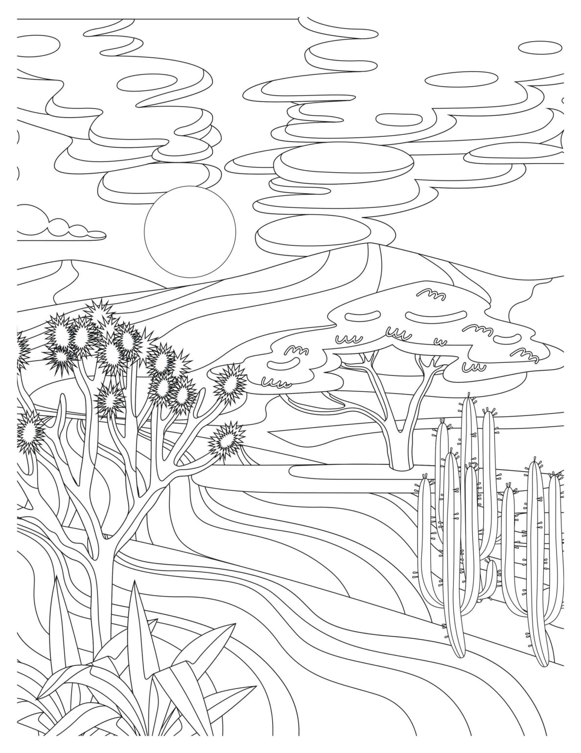Sunset Coloring Pages For A Tranquil Escape