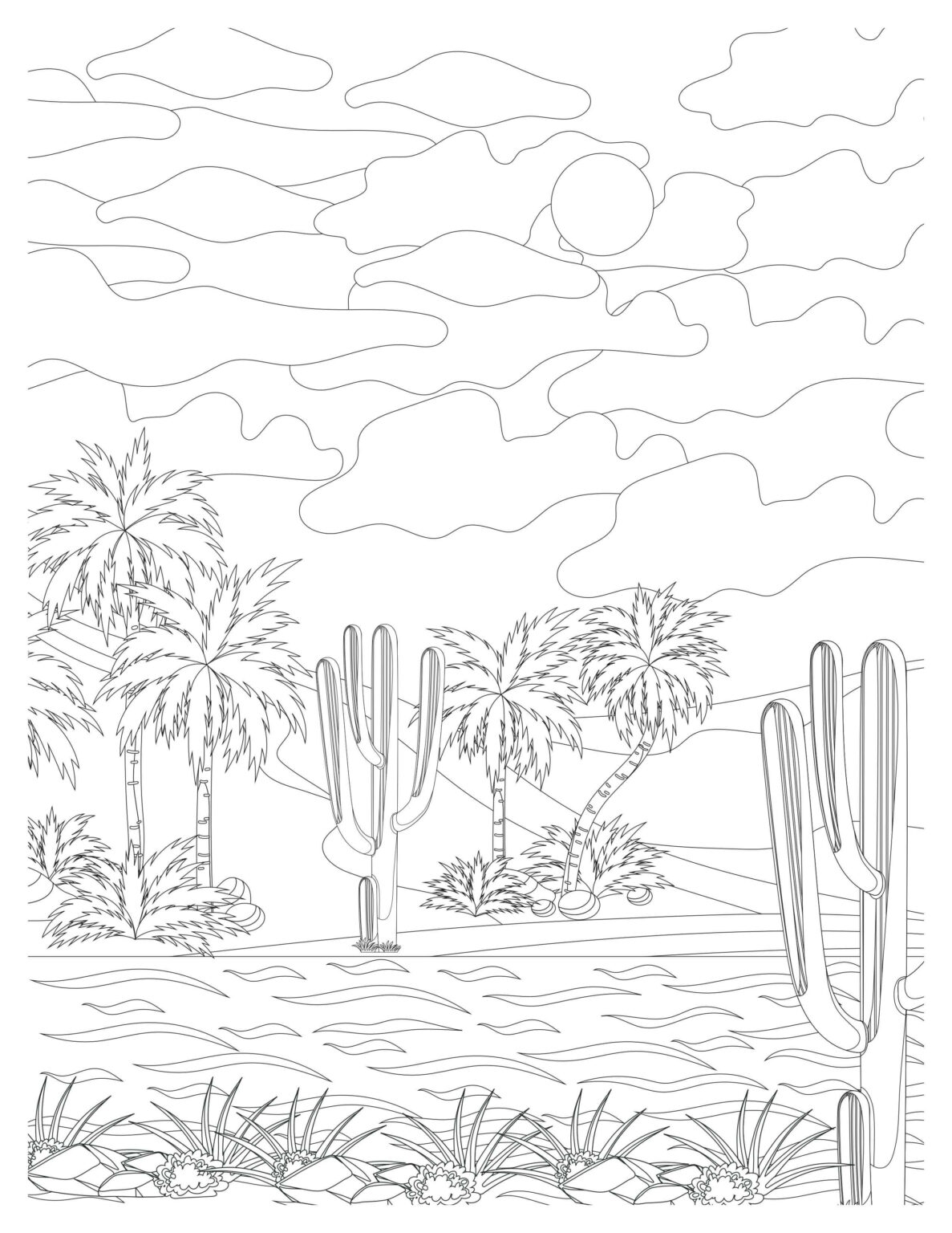 Sunset Coloring Pages For A Tranquil Escape