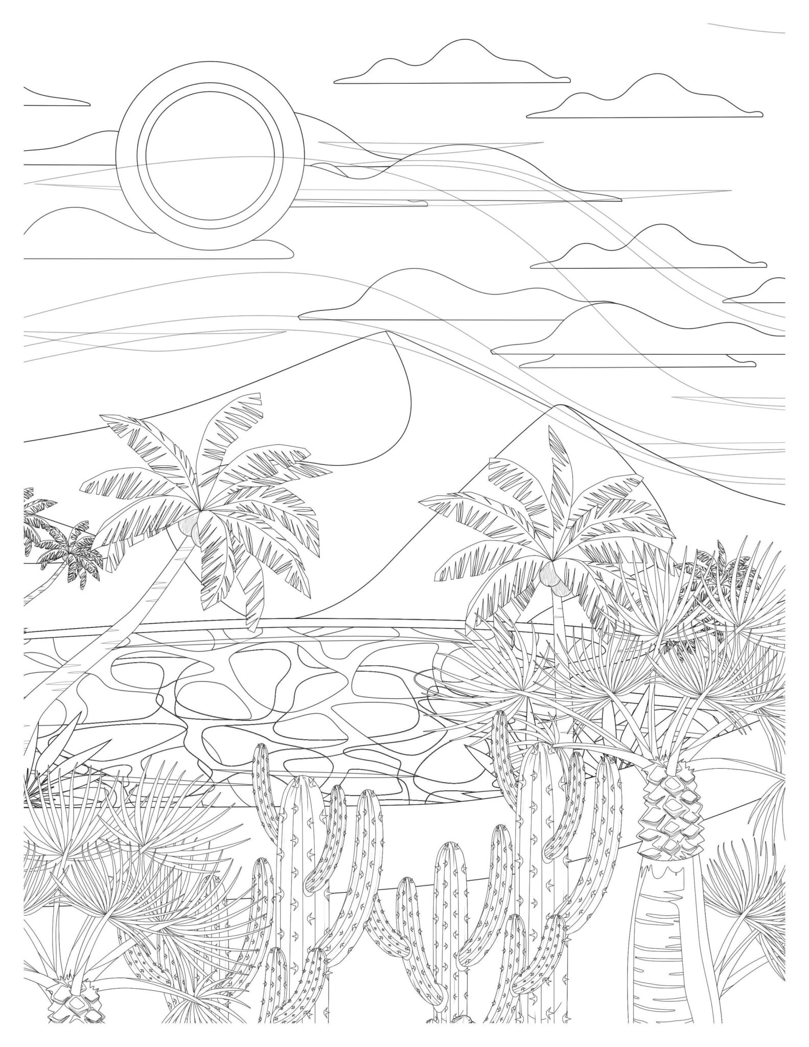 Sunset Coloring Pages For A Tranquil Escape