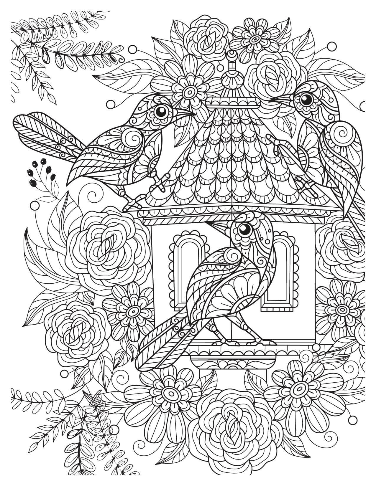 Serene Birds Coloring Pages | Escape into Nature's Harmony