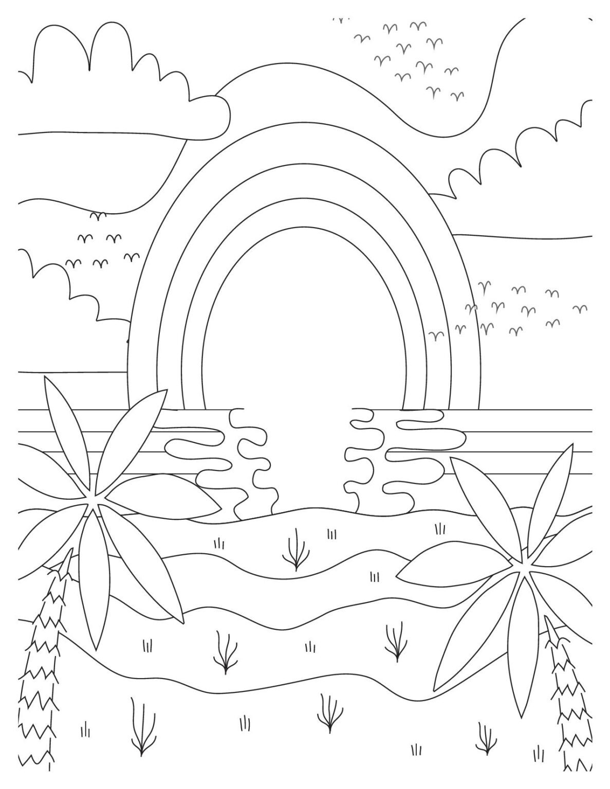 Coastal Escape Coloring Pages: Relaxing Designs