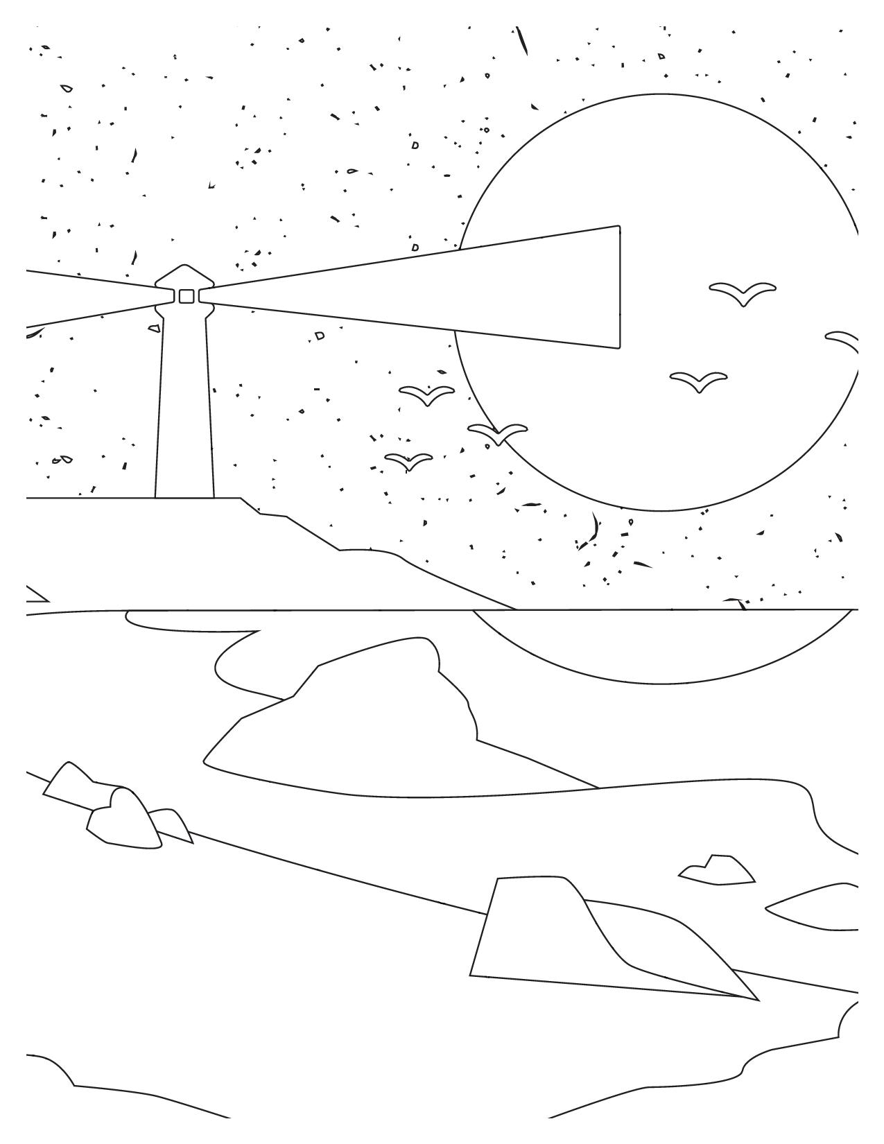 Coastal Escape Coloring Pages: Relaxing Designs