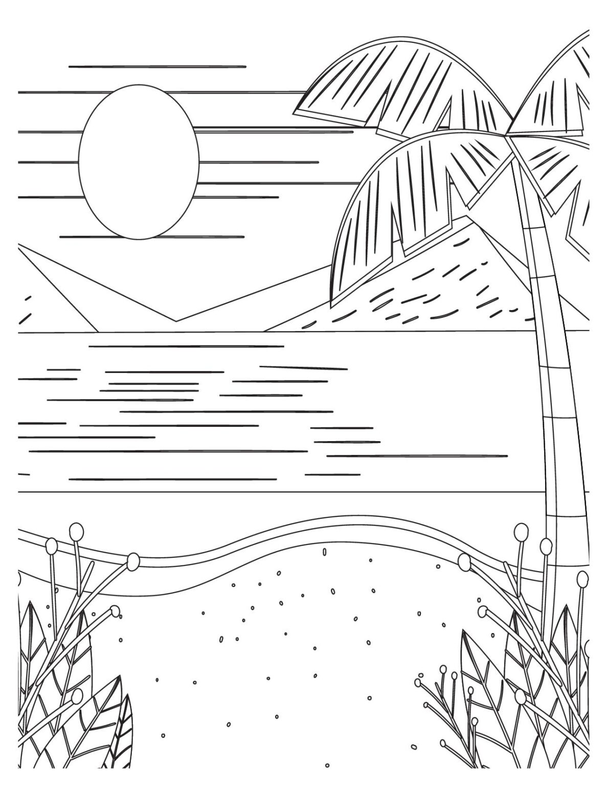 Coastal Escape Coloring Pages: Relaxing Designs