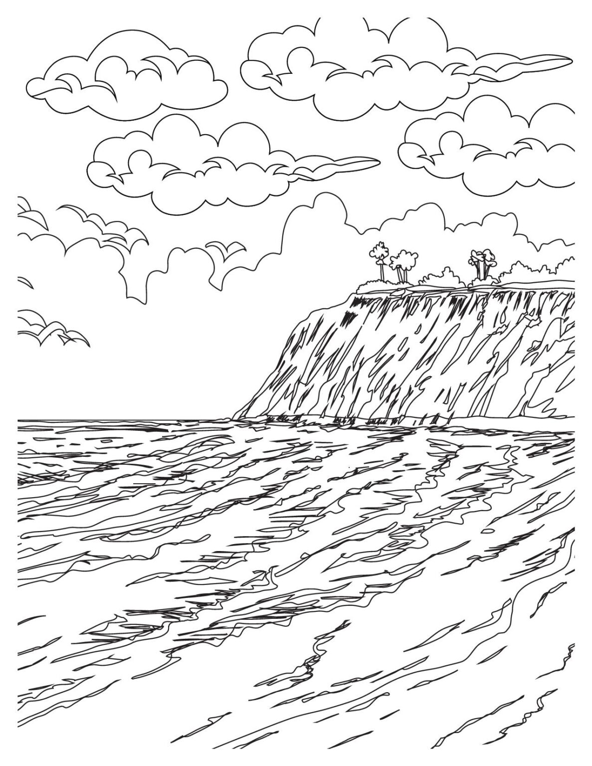 Coastal Escape Coloring Pages: Relaxing Designs