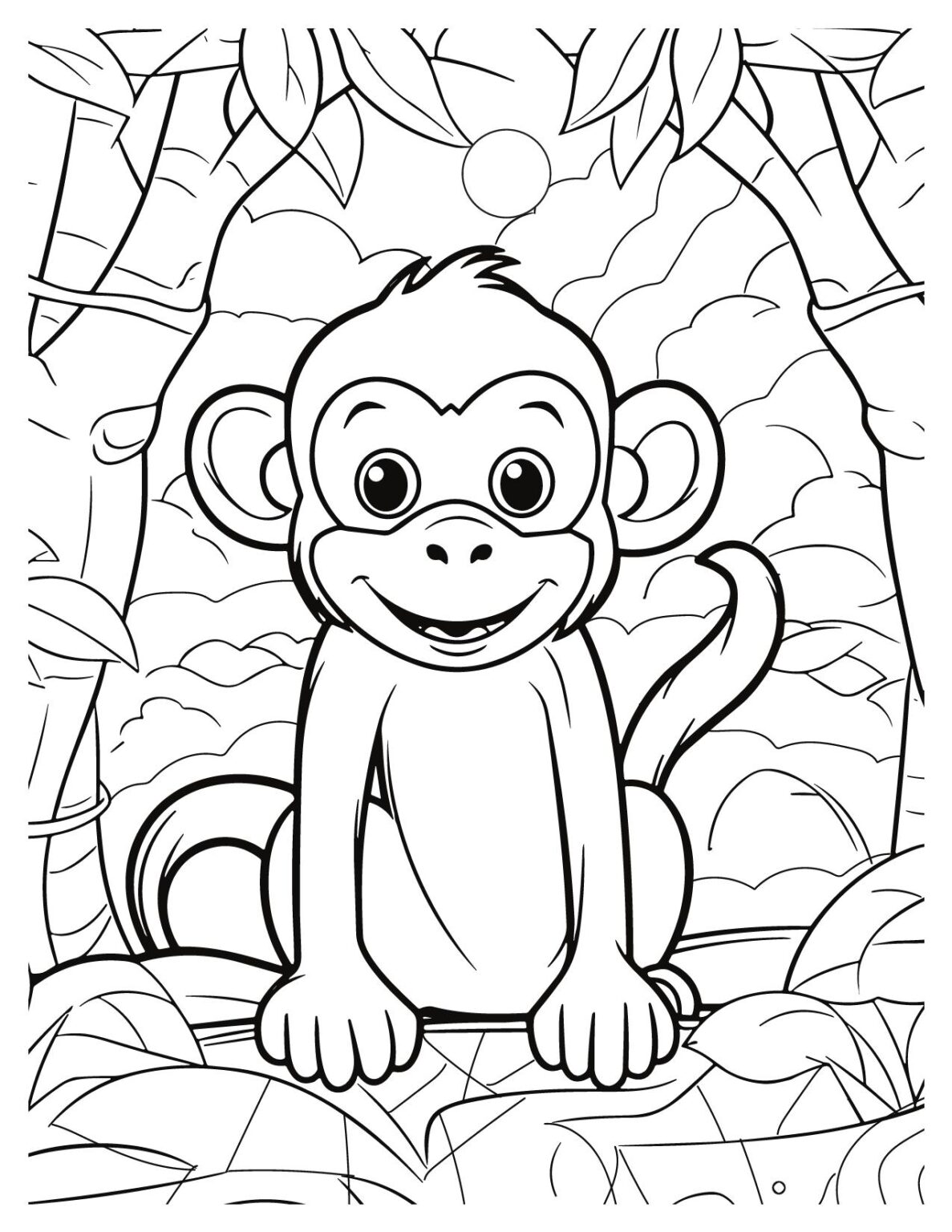 Mischievous Monkey Coloring Pages: Kid-Friendly Designs