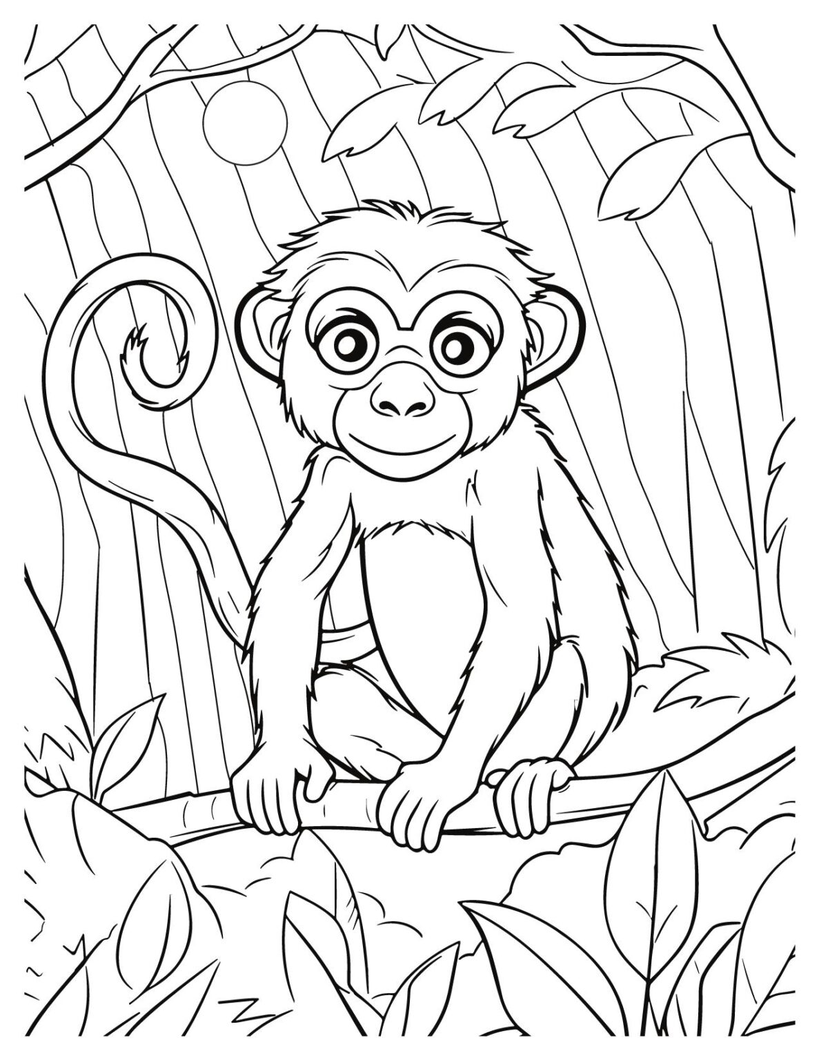 Mischievous Monkey Coloring Pages: Kid-Friendly Designs