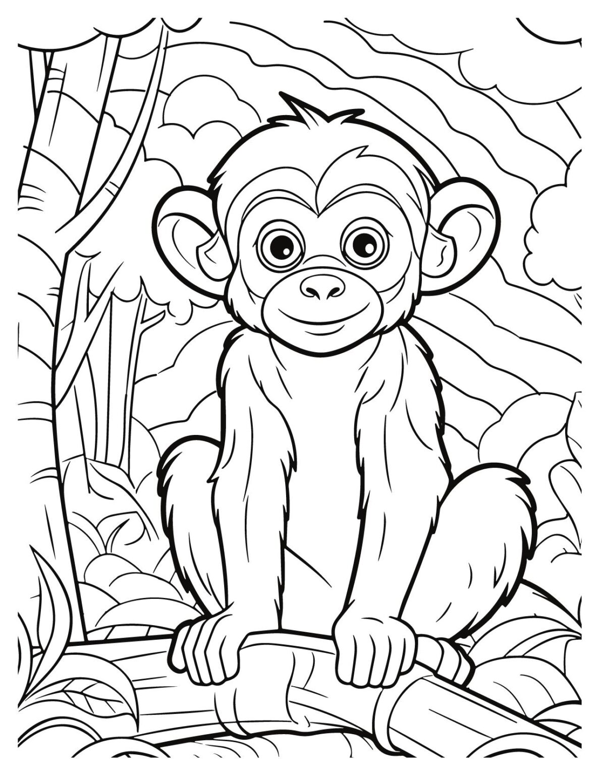 Mischievous Monkey Coloring Pages: Kid-Friendly Designs