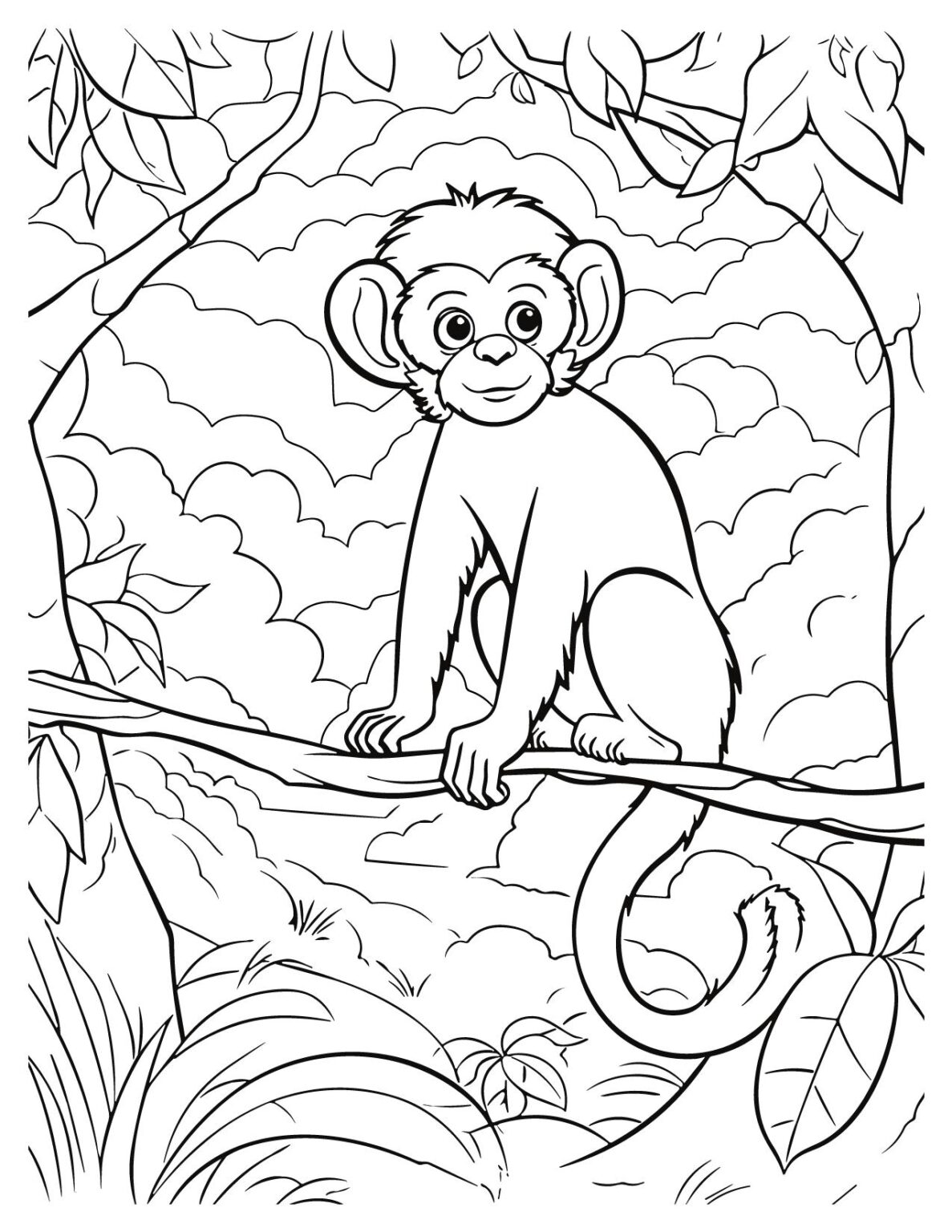 Mischievous Monkey Coloring Pages: Kid-Friendly Designs