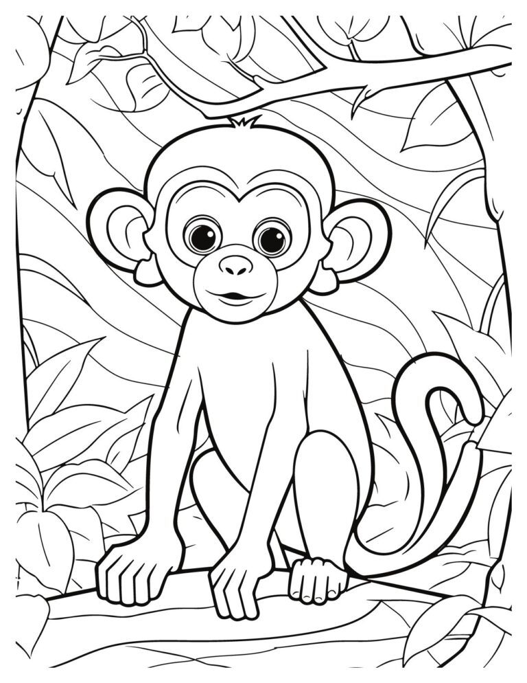 Mischievous Monkey Coloring Pages: Kid-Friendly Designs