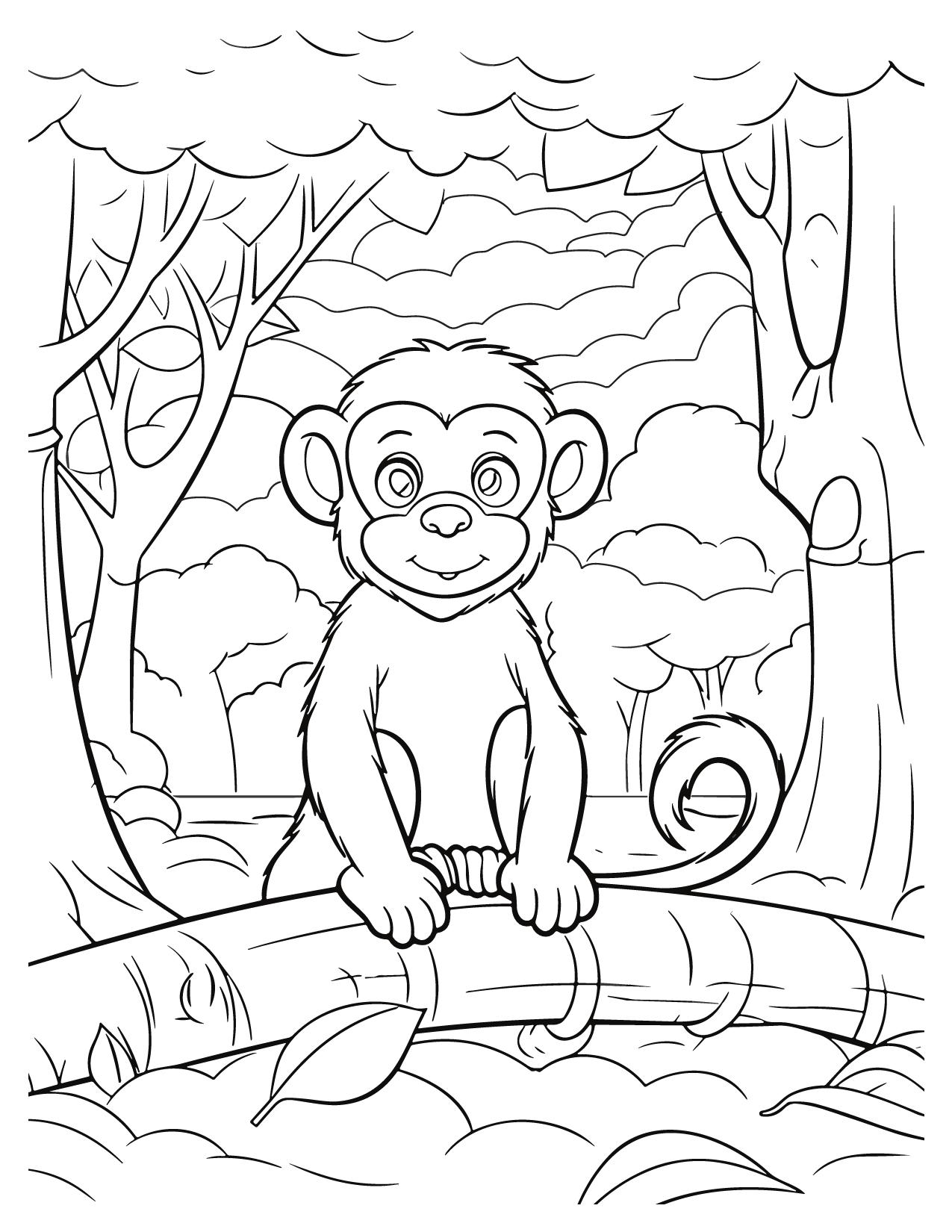 Mischievous Monkey Coloring Pages: Kid-Friendly Designs