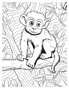 Mischievous Monkey Coloring Pages: Kid-Friendly Designs