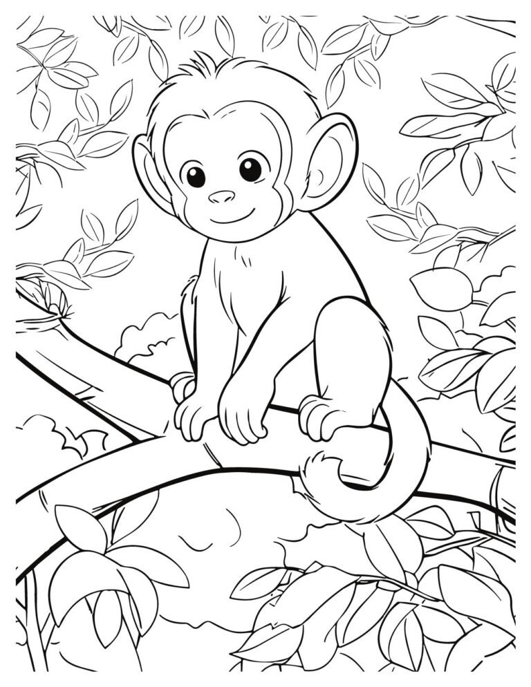 Mischievous Monkey Coloring Pages: Kid-Friendly Designs
