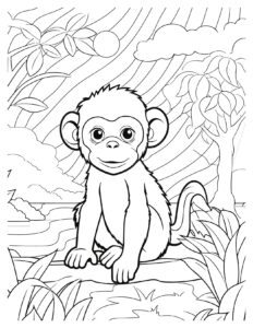 Mischievous Monkey Coloring Pages: Kid-Friendly Designs