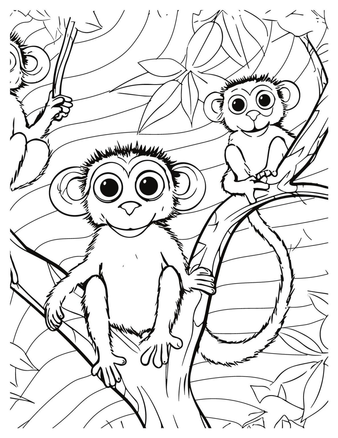 Mischievous Monkey Coloring Pages: Kid-Friendly Designs