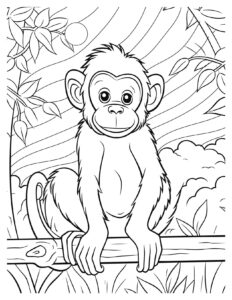 Mischievous Monkey Coloring Pages: Kid-Friendly Designs