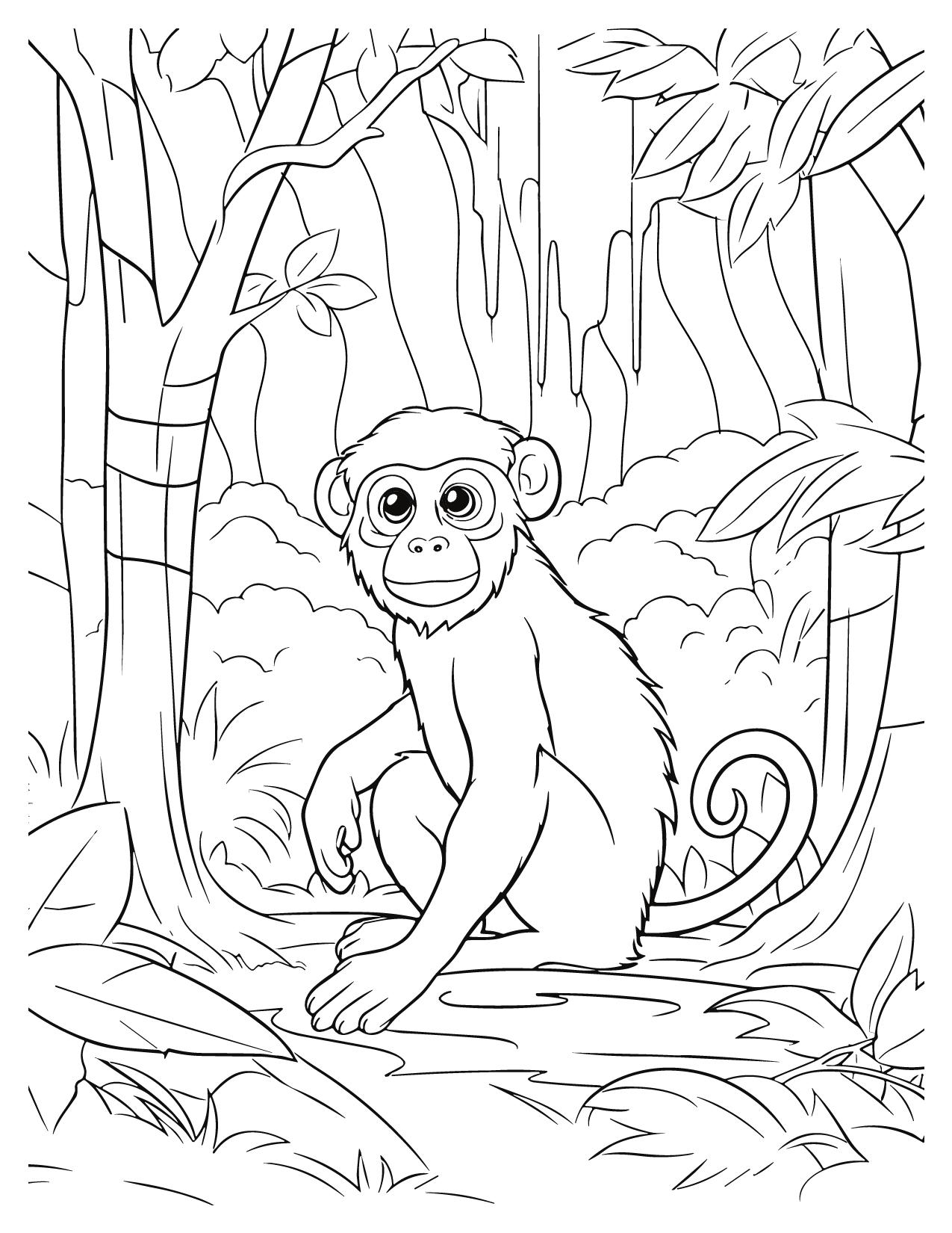 Mischievous Monkey Coloring Pages: Kid-Friendly Designs