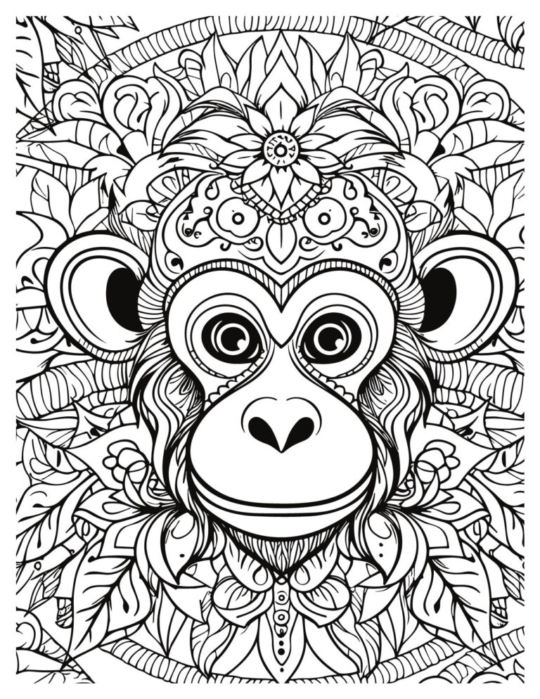 Mischievous Monkey Coloring Pages: Kid-Friendly Designs