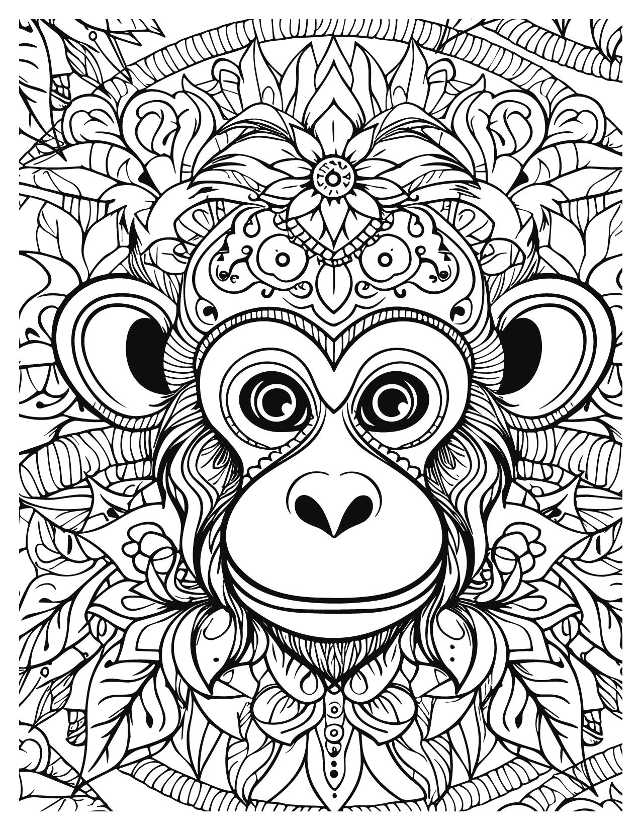 Mischievous Monkey Coloring Pages: Kid-Friendly Designs