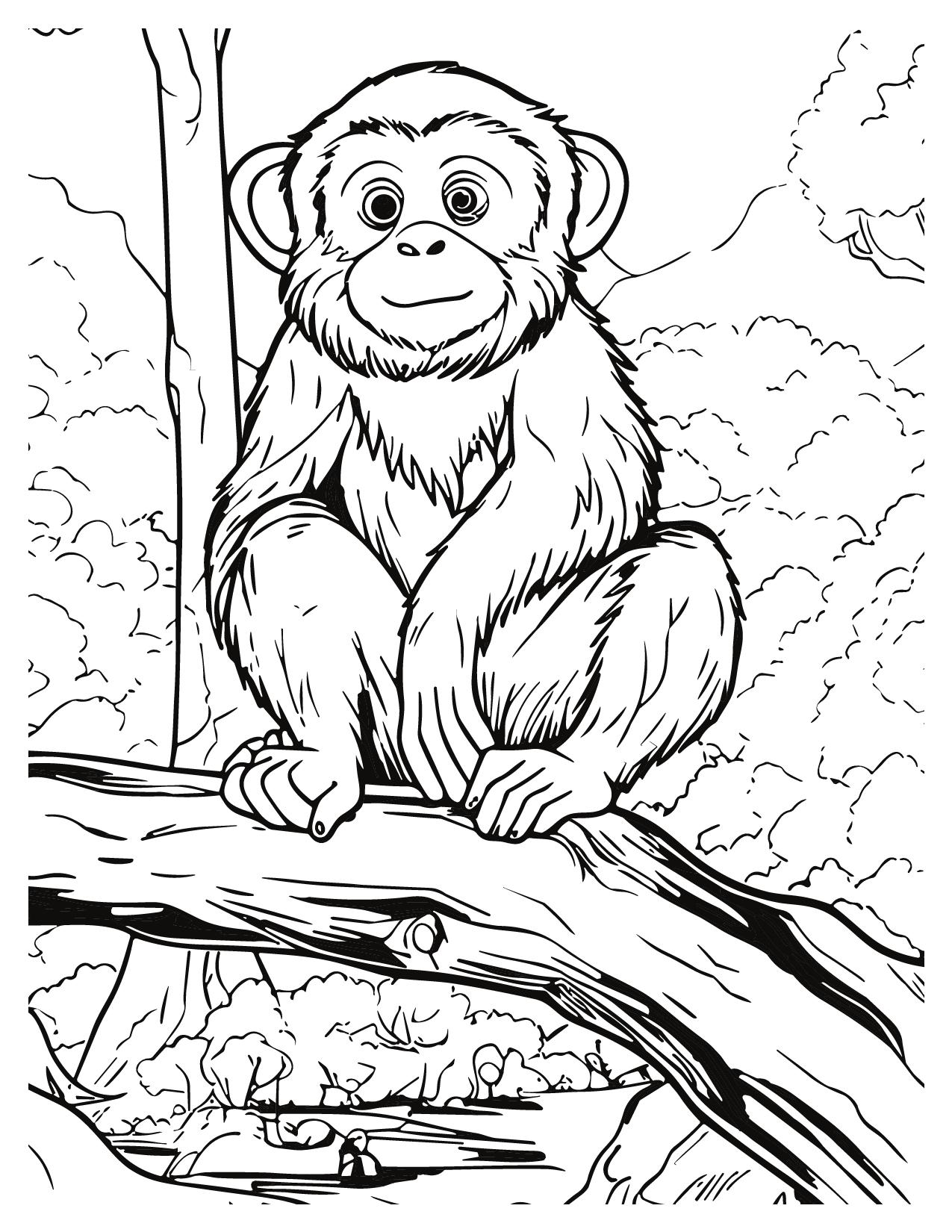 Mischievous Monkey Coloring Pages: Kid-Friendly Designs