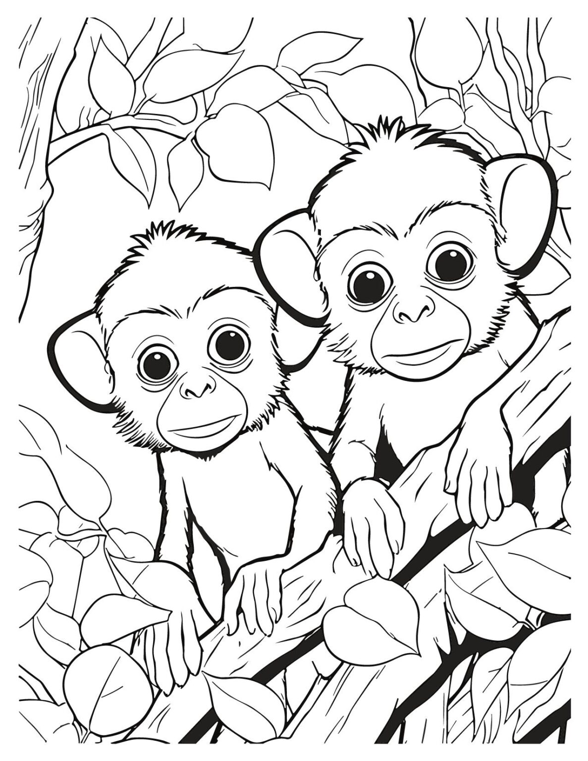 Mischievous Monkey Coloring Pages: Kid-Friendly Designs