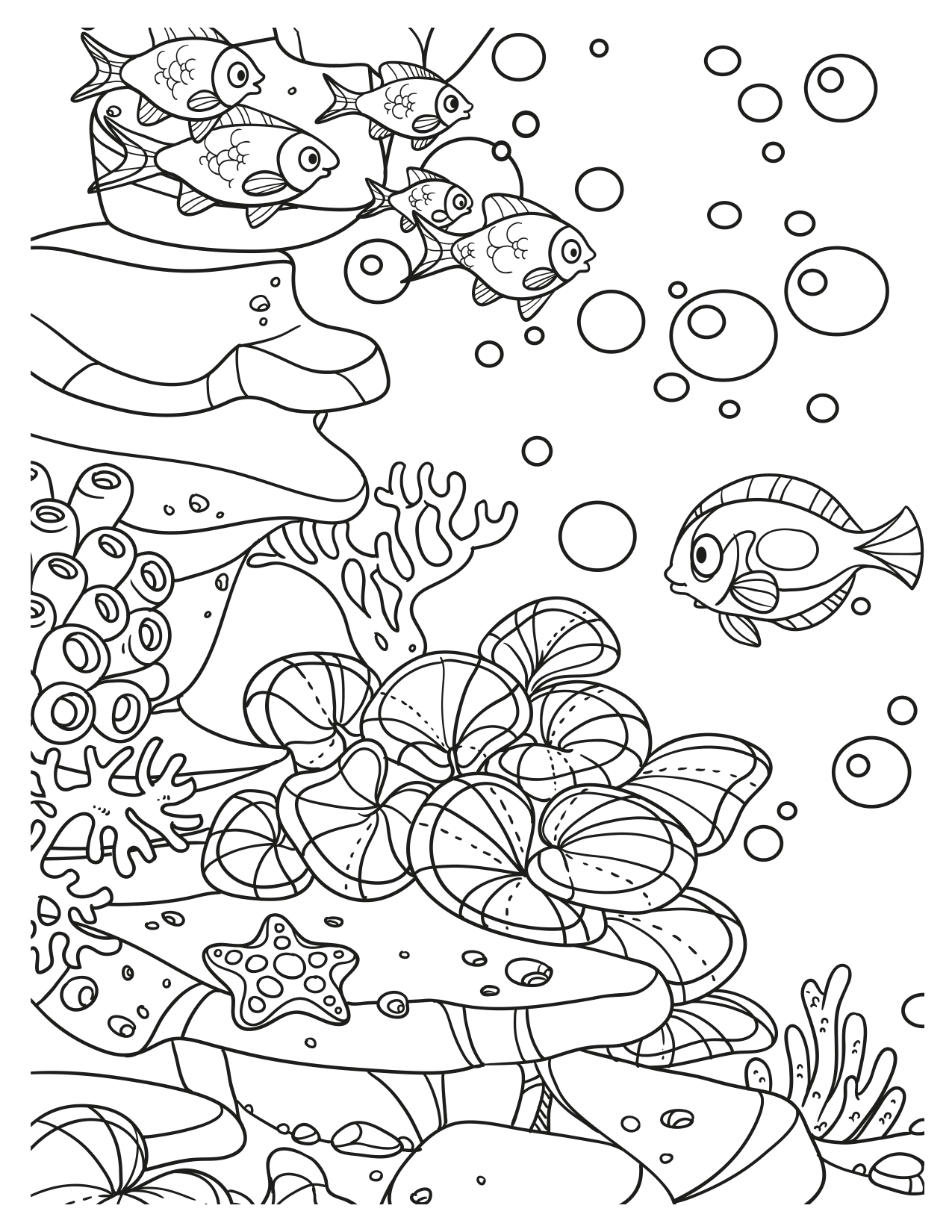 Underwater World Coloring Pages | Dive into Aquatic Art