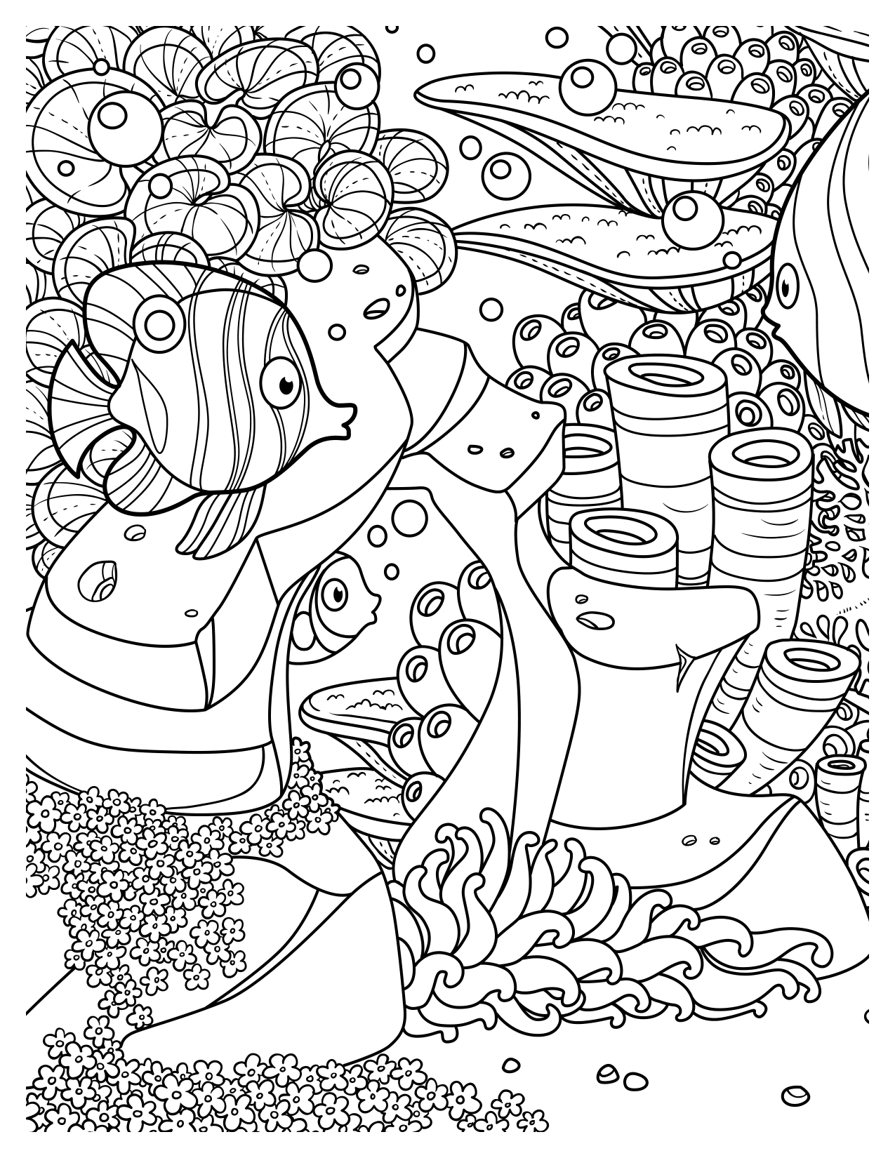Underwater World Coloring Pages | Dive into Aquatic Art