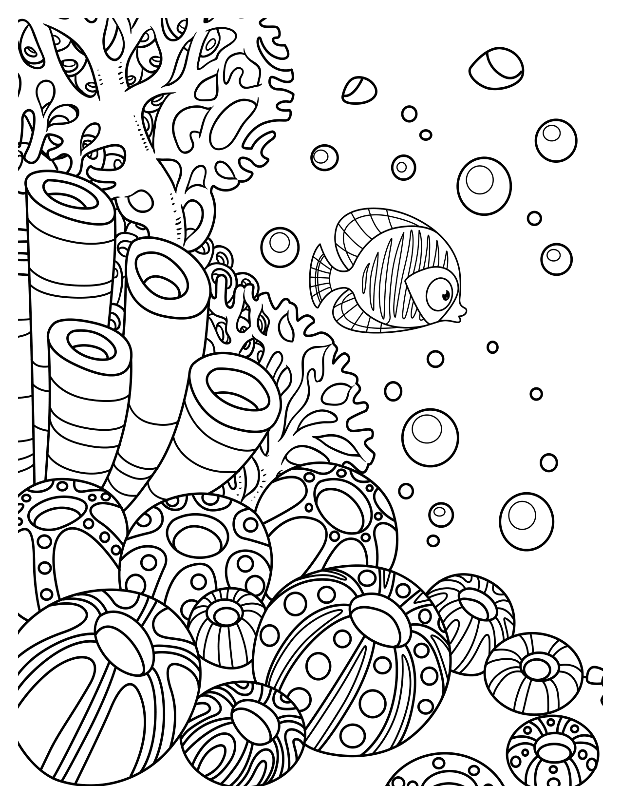 Underwater World Coloring Pages | Dive into Aquatic Art