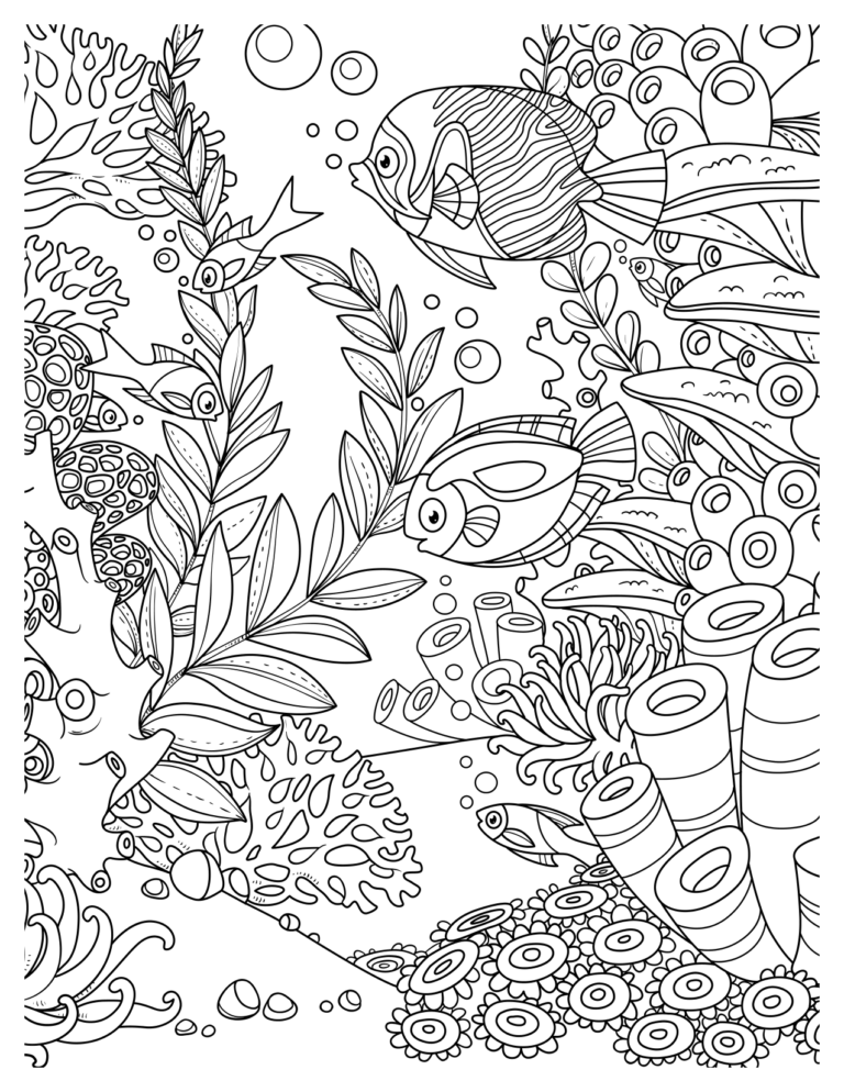 Underwater World Coloring Pages | Dive into Aquatic Art