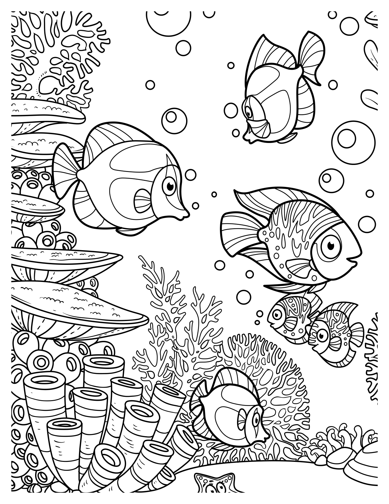 Underwater World Coloring Pages | Dive into Aquatic Art