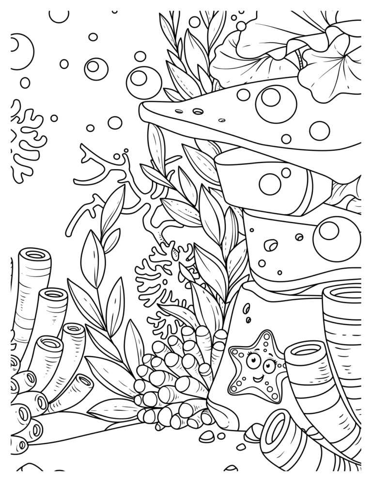 Underwater World Coloring Pages | Dive into Aquatic Art
