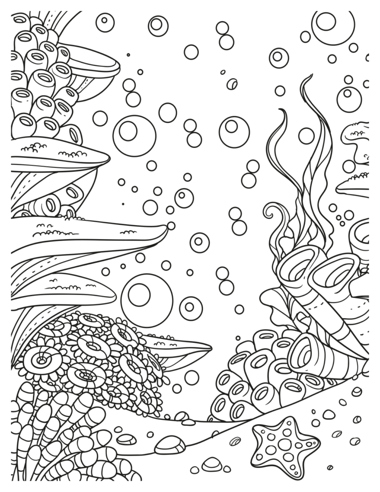 Underwater World Coloring Pages | Dive into Aquatic Art