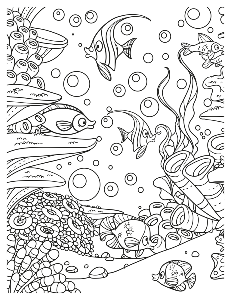 Underwater World Coloring Pages | Dive into Aquatic Art