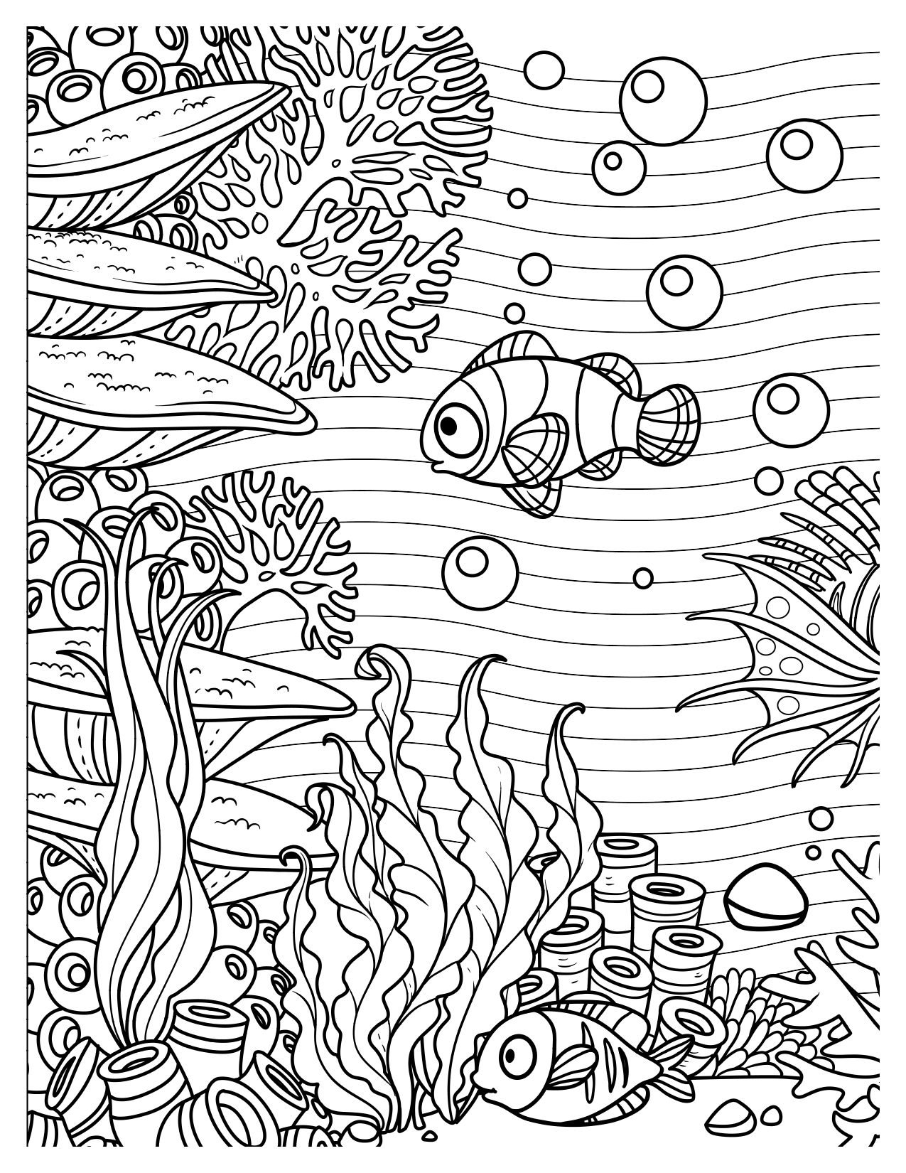 Underwater World Coloring Pages | Dive into Aquatic Art