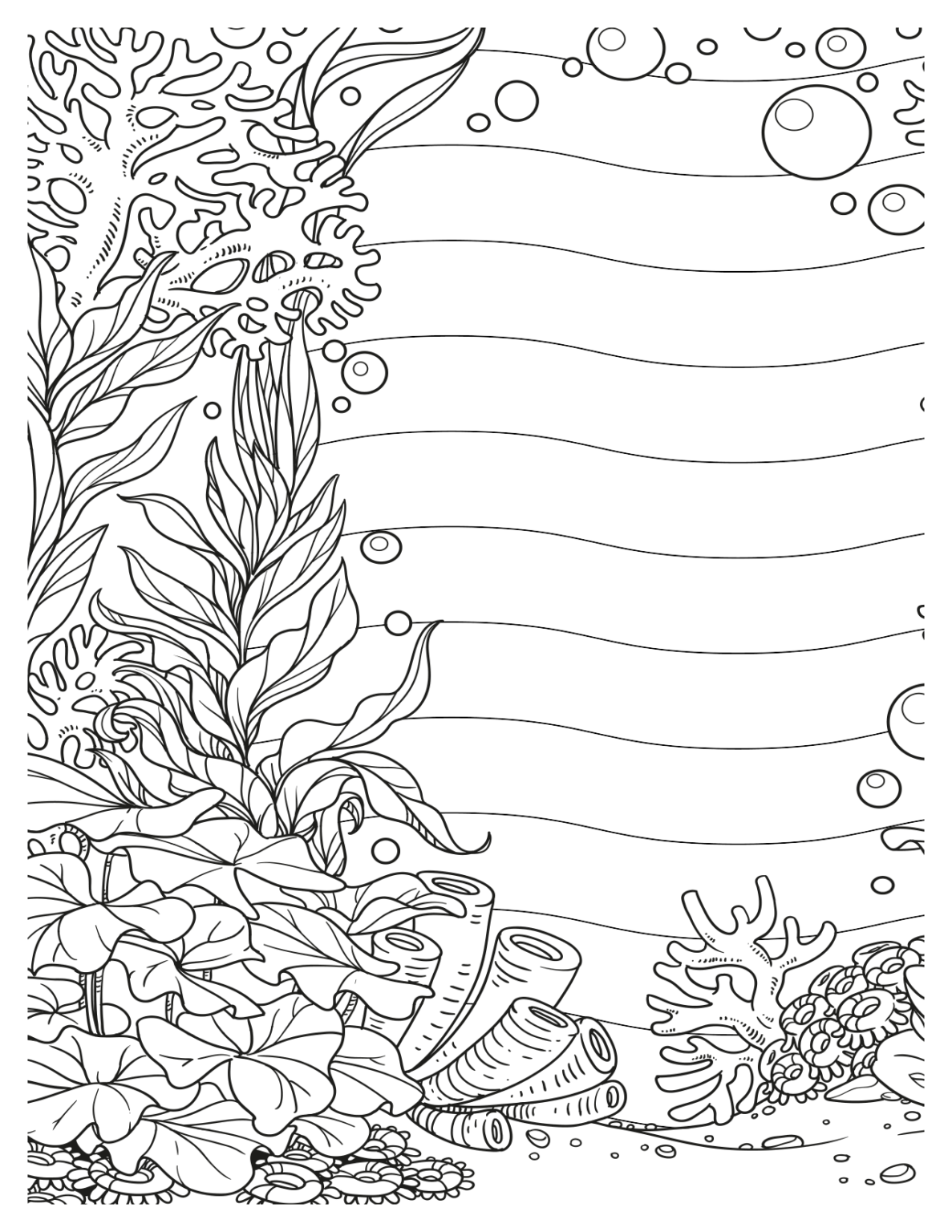 Underwater World Coloring Pages | Dive into Aquatic Art