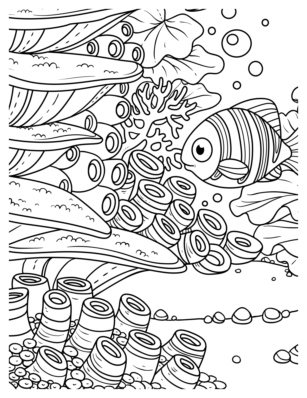 Underwater World Coloring Pages | Dive into Aquatic Art