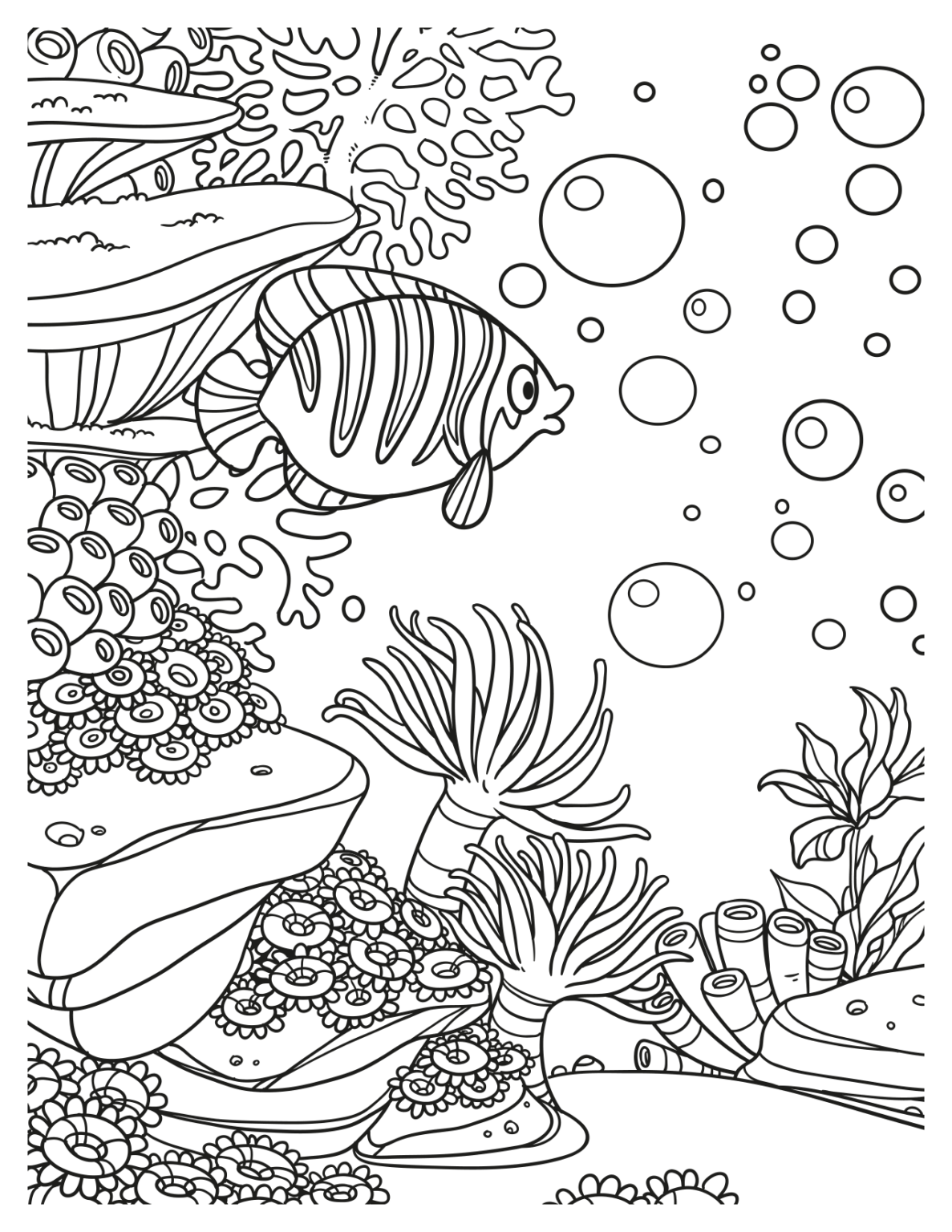 Underwater World Coloring Pages | Dive into Aquatic Art