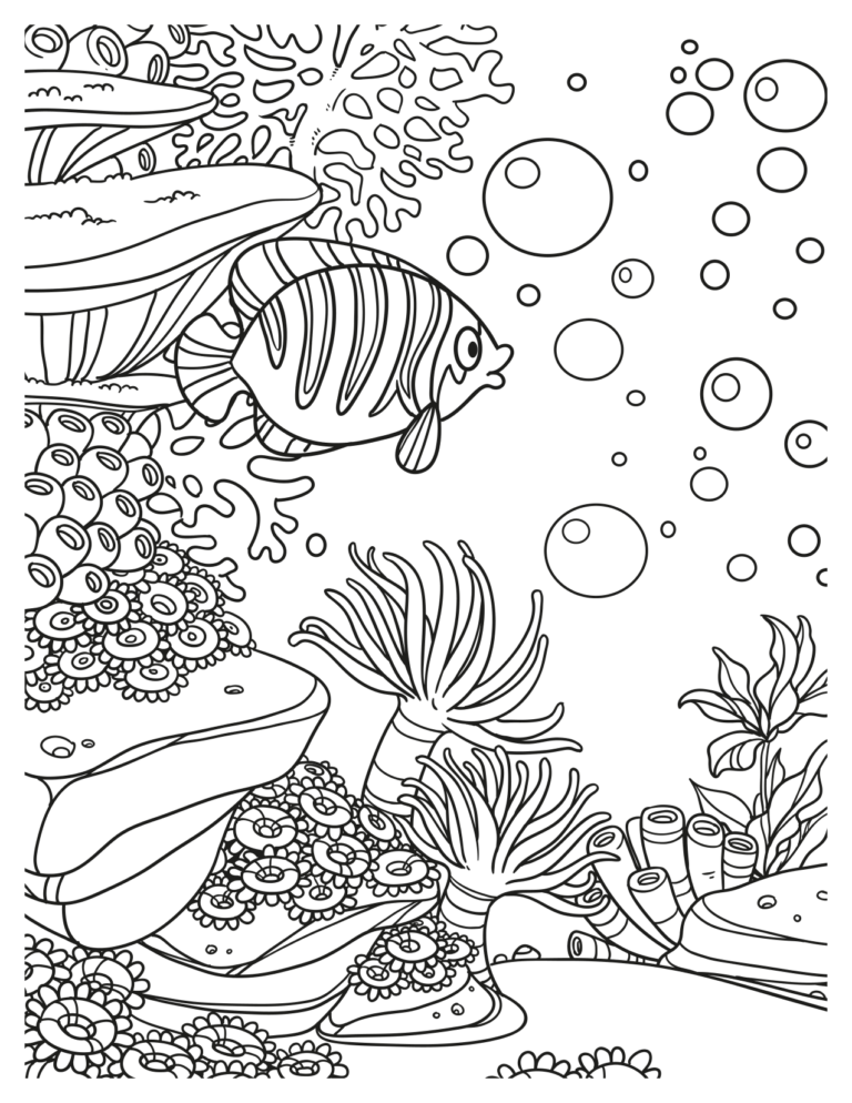 Underwater World Coloring Pages | Dive into Aquatic Art