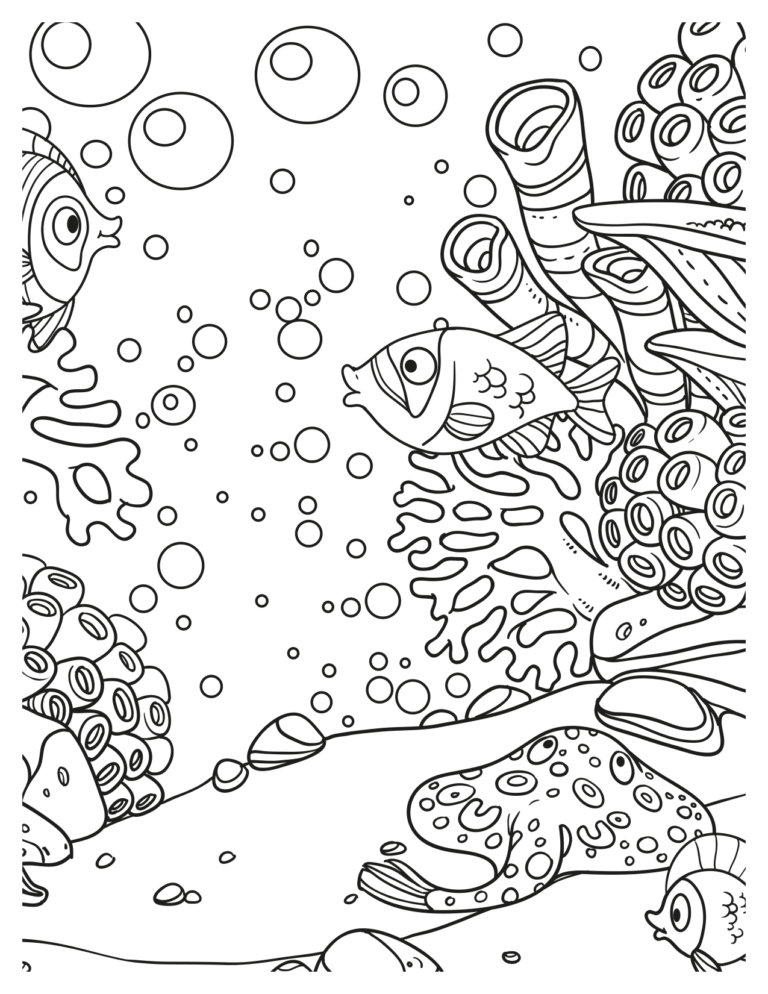 Underwater World Coloring Pages | Dive into Aquatic Art