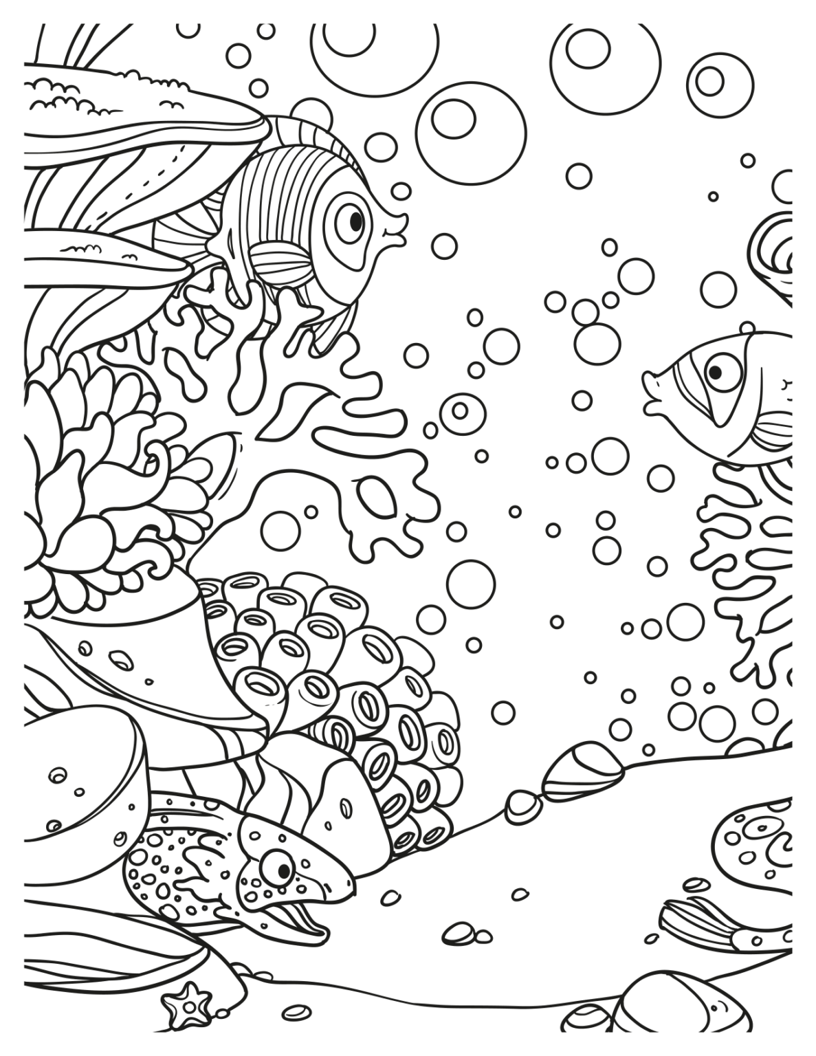 Underwater World Coloring Pages | Dive into Aquatic Art