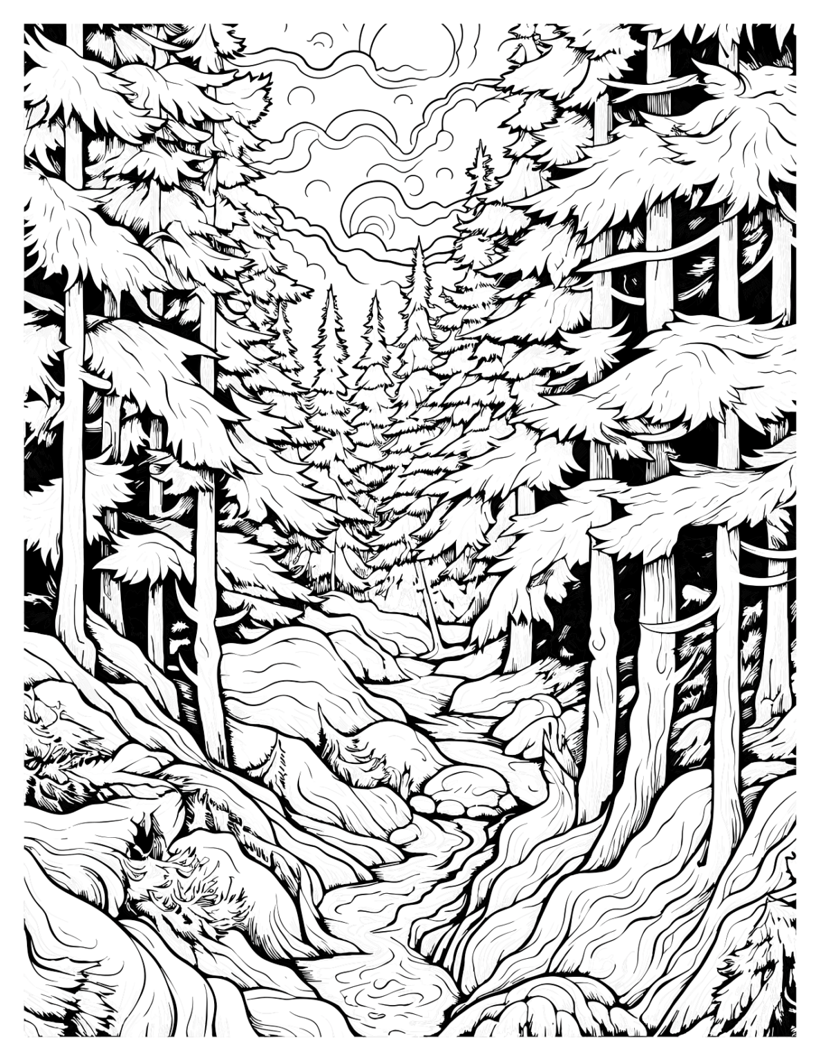 Redwood Forest Coloring Pages |Nature's Beauty in Art