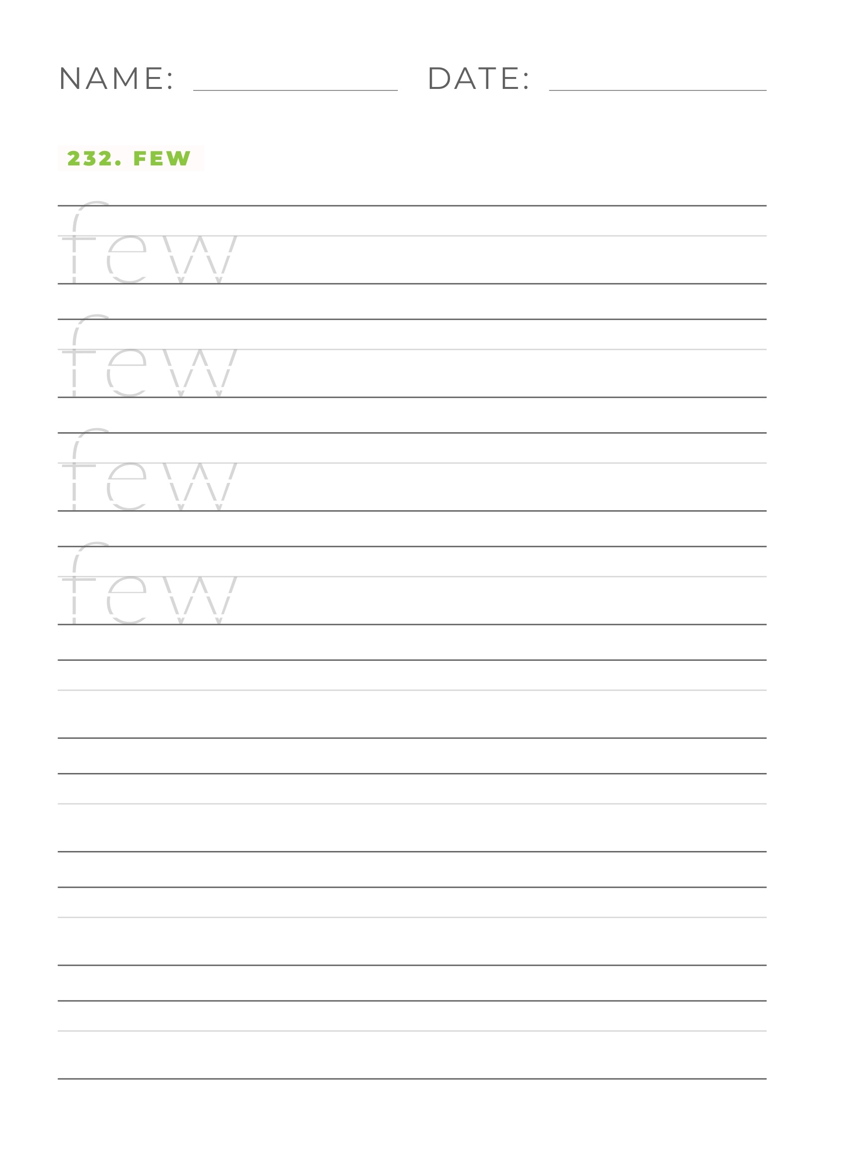 Fry Words Printable 201-300: Improve Reading Skills