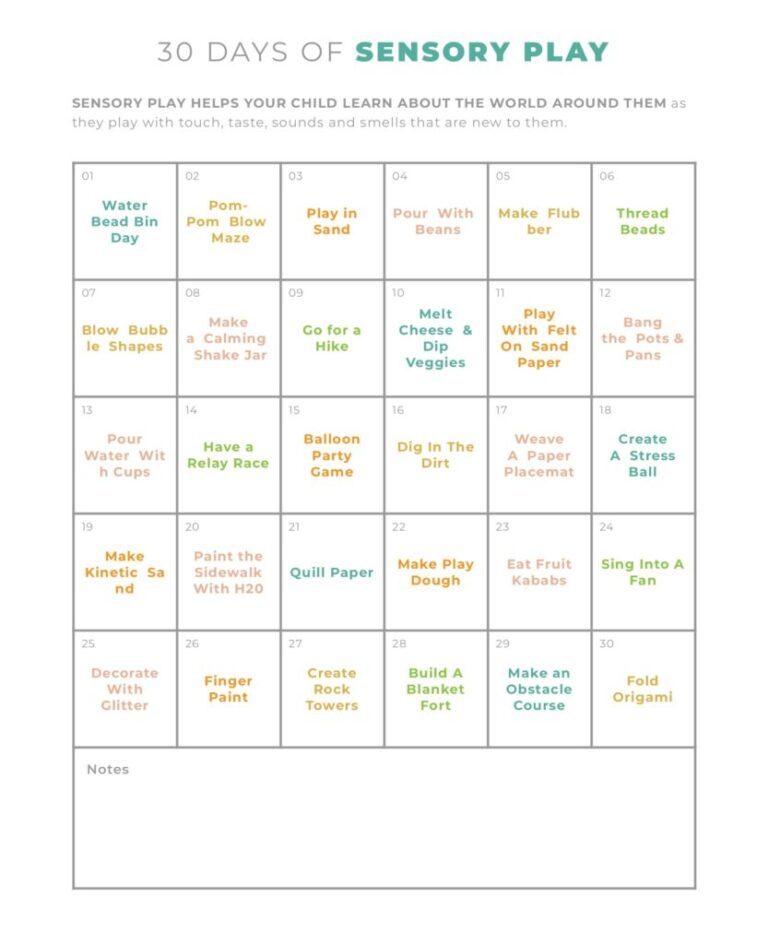 "Sensory Activities Printable | Explore, Create, Learn!"