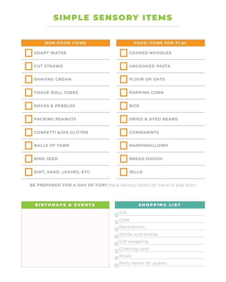 "Sensory Activities Printable | Explore, Create, Learn!"