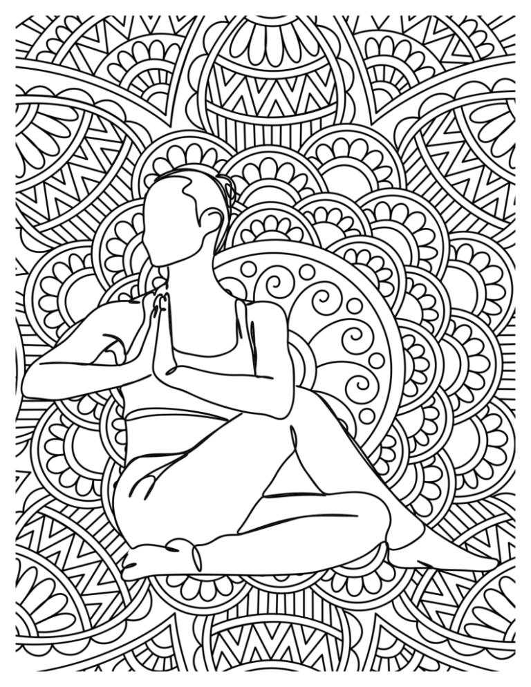 Harmonious Yoga Pose Coloring Pages For Relaxing Moments