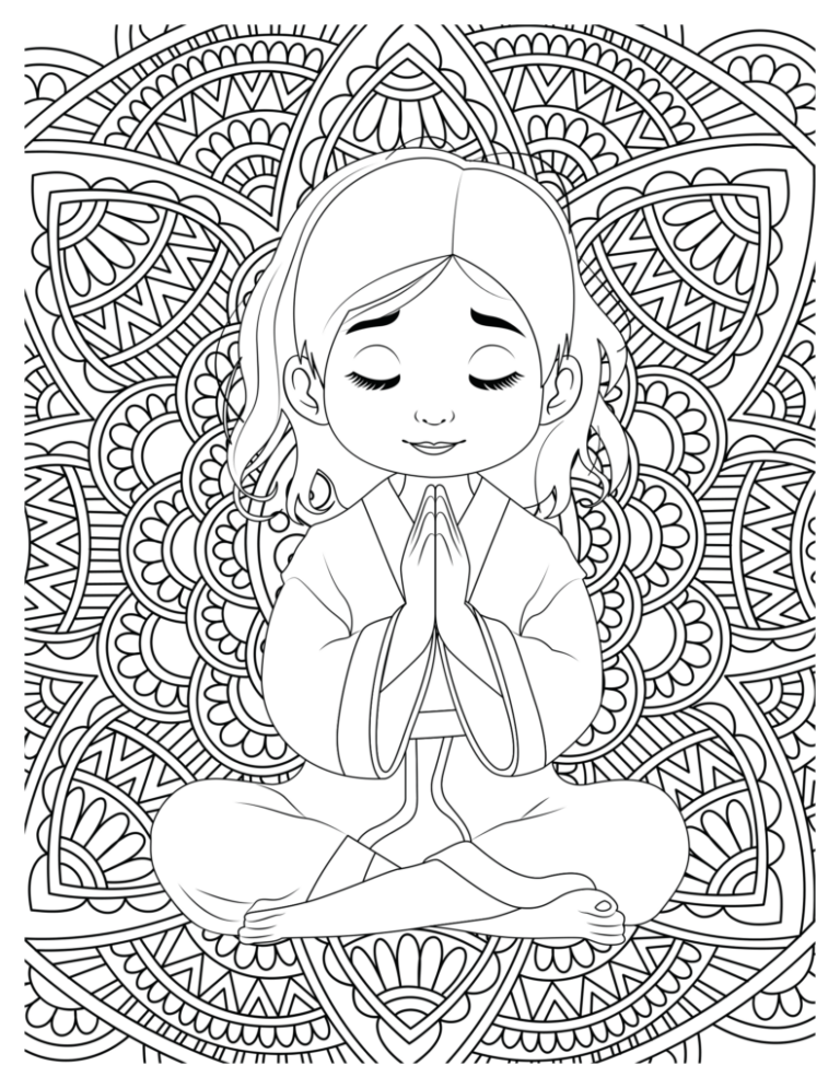 Harmonious Yoga Pose Coloring Pages For Relaxing Moments