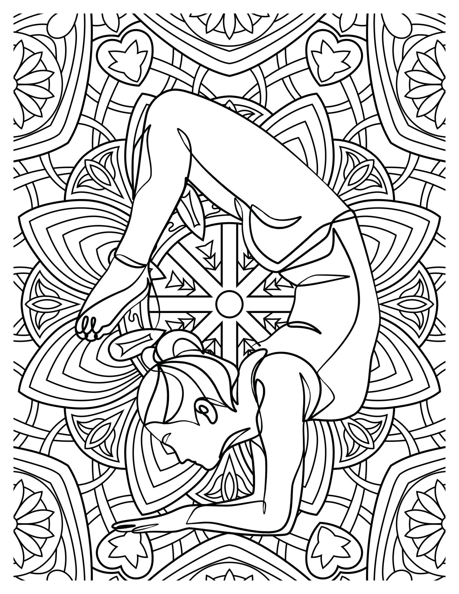 Harmonious Yoga Pose Coloring Pages For Relaxing Moments
