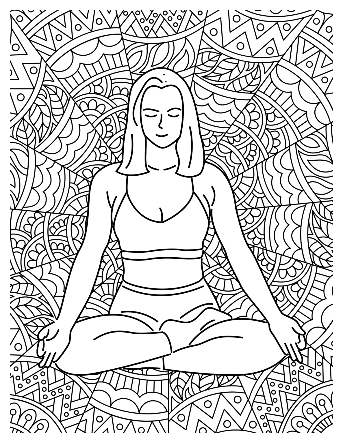 Harmonious Yoga Pose Coloring Pages For Relaxing Moments