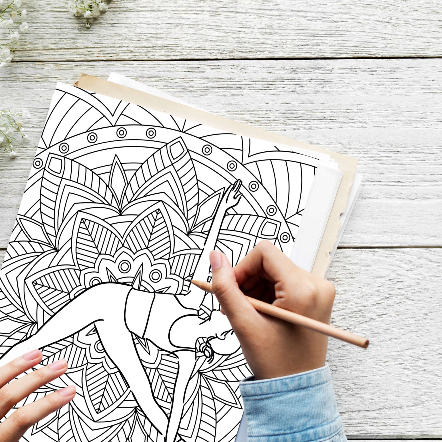 Harmonious Yoga Pose Coloring Pages For Relaxing Moments