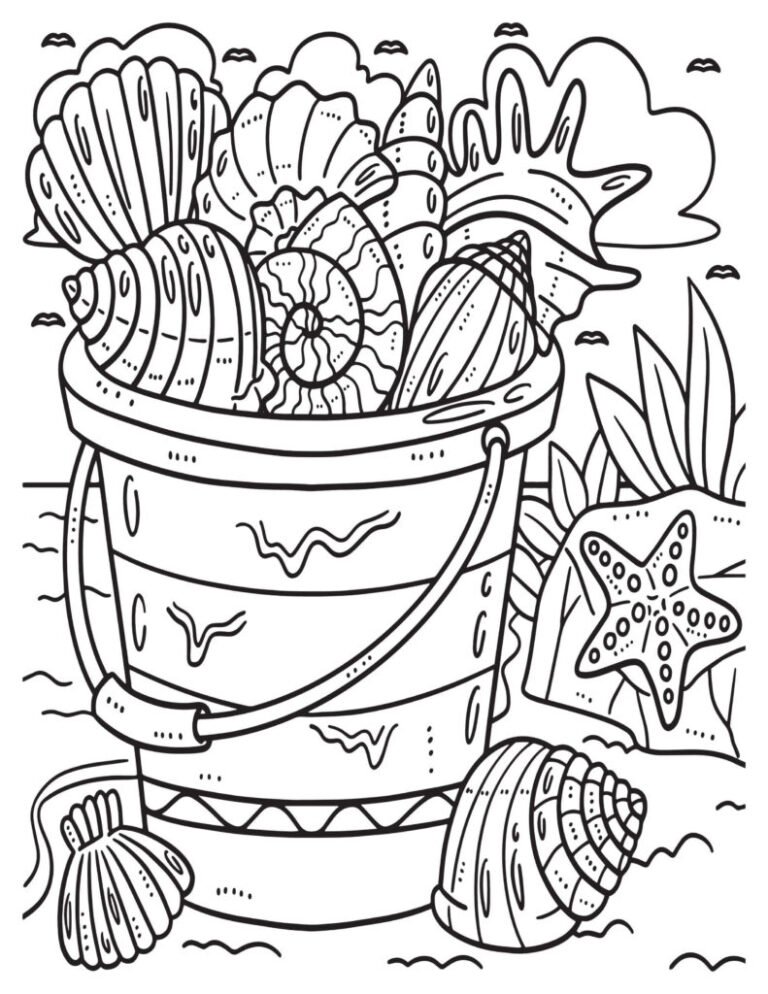Serene Beach Coloring Pages: Relaxing Ocean Scenes